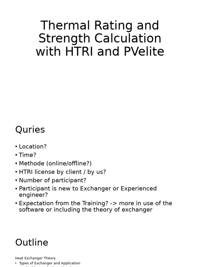 Thermal Rating and Strength Calculation With HTRI and | PDF