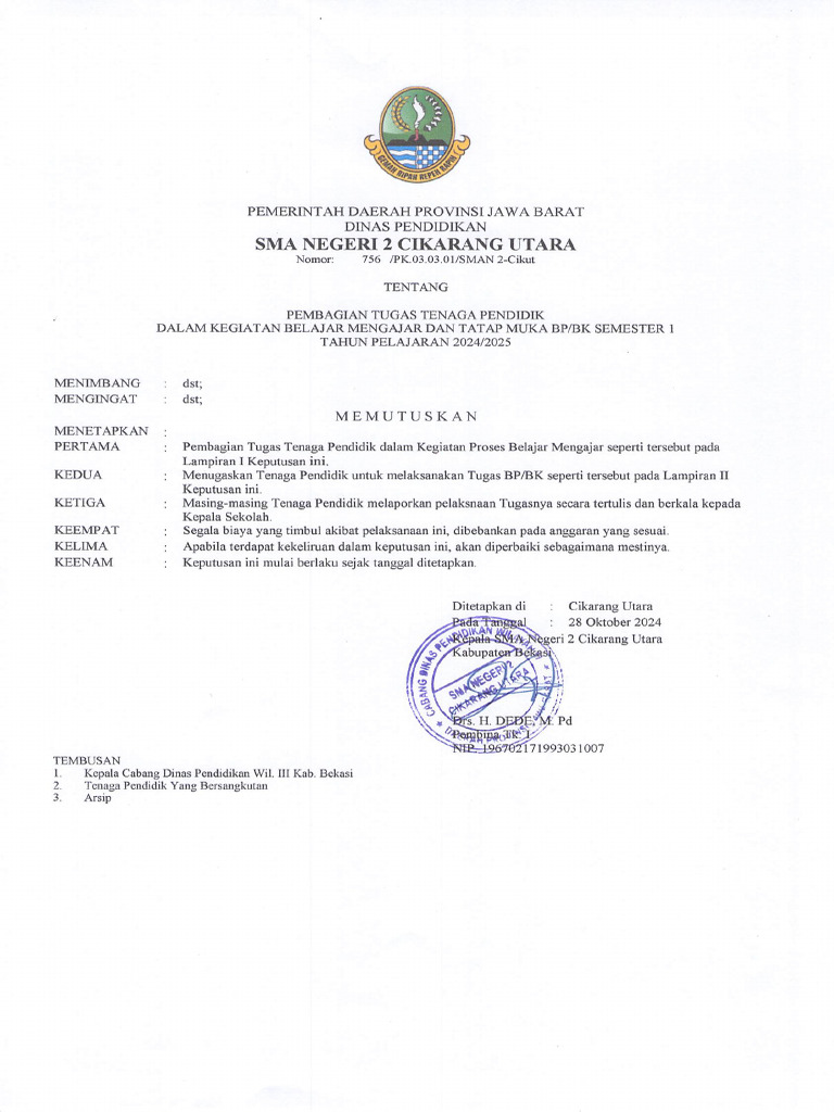 Scan SK KBM Per 28 Oktober 2024 | PDF