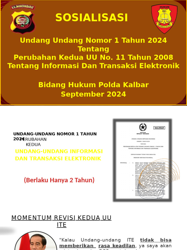 Revisi UU ITE 2024: Perubahan Penting | PDF