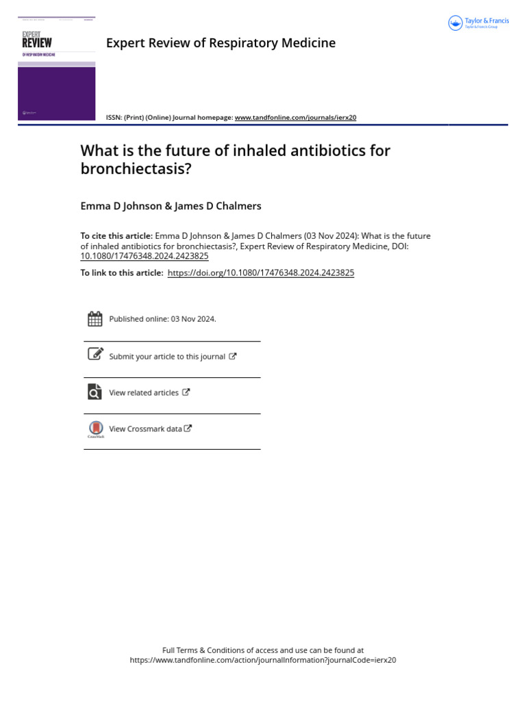 What Is The Future of Inhaled Antibiotics For Bronchiectasis | PDF ...