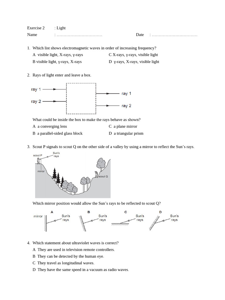 E2 - Light | PDF | Light | Infrared