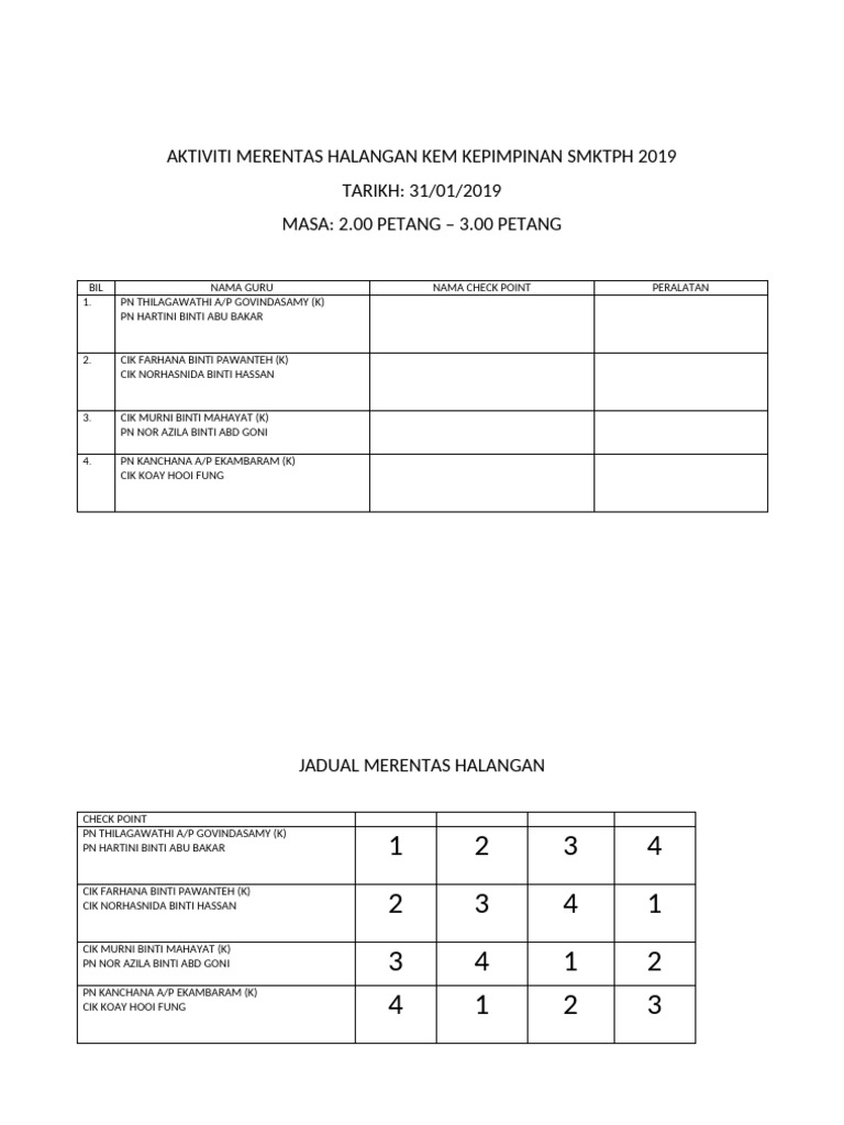 Aktiviti Merentas Halangan 2018 | PDF