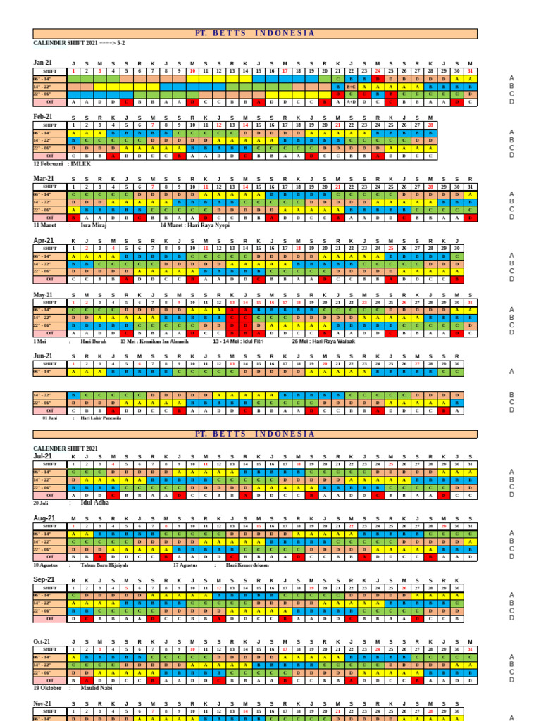 Fix Calender Shift Baru 2024 | PDF | Observances Set | Religious Festivals