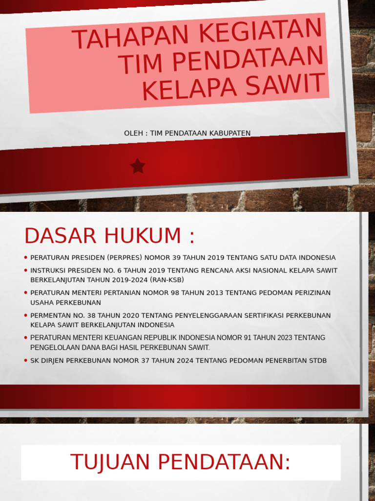 Tahapan Kegiatan Tim Pendataan Kelapa Sawit | PDF