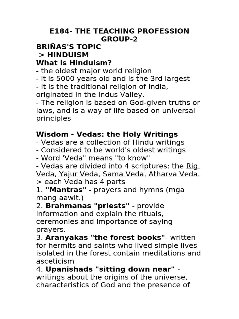 E184 Teach Prof. GRP 2 | PDF | Zen | Vedas