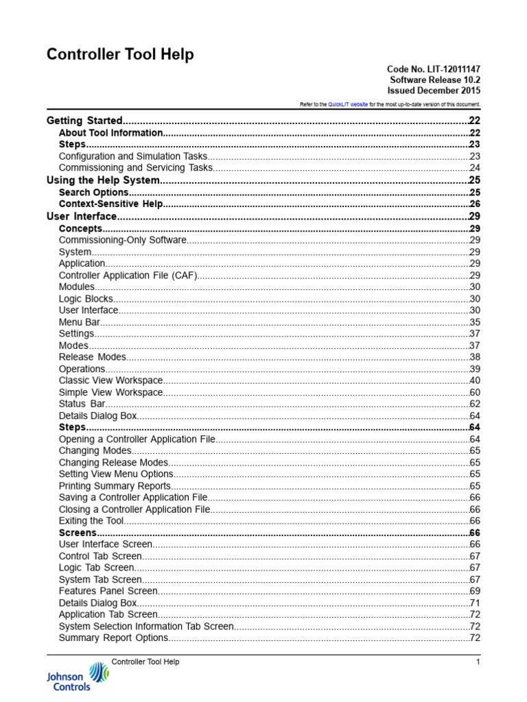 Controller Tool Help: Code No. LIT-12011147 Software Release 10.2 ...