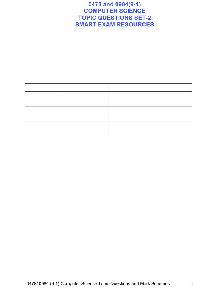 1.1.2 IGCSE Computer Science Number Systems Topic Questions Paper 1 Set 2 | PDF | Computer ...