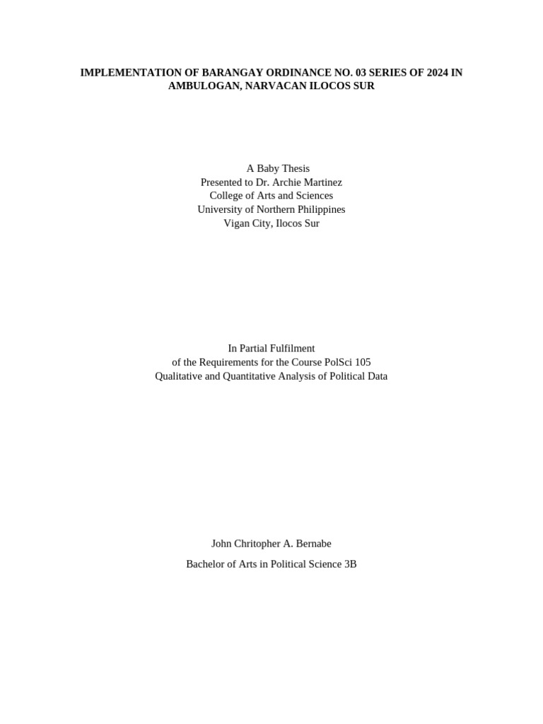 QQA Baby Thesis | PDF | Questionnaire