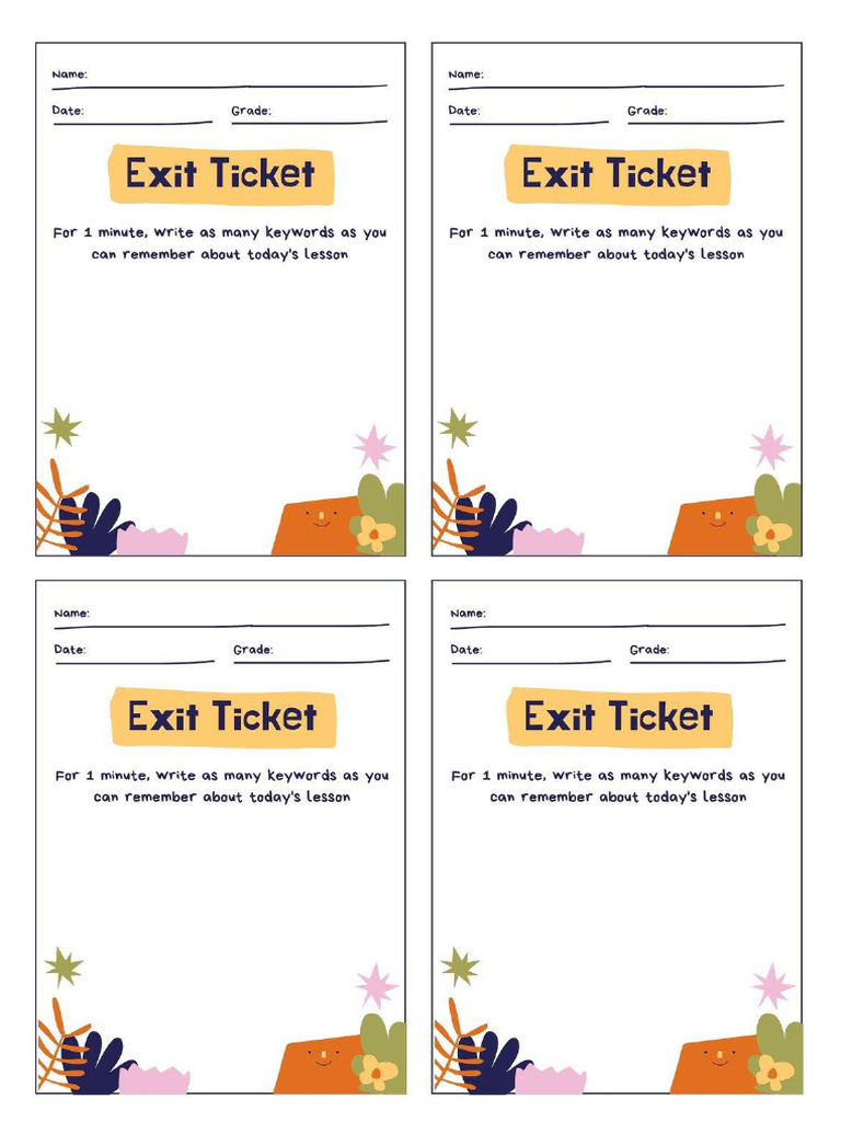 Exit Ticket | PDF