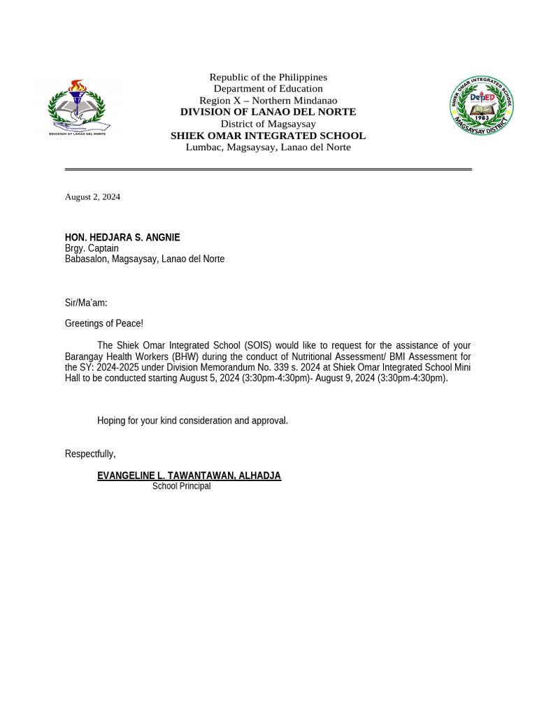 SOIS-Letter for BMI | PDF