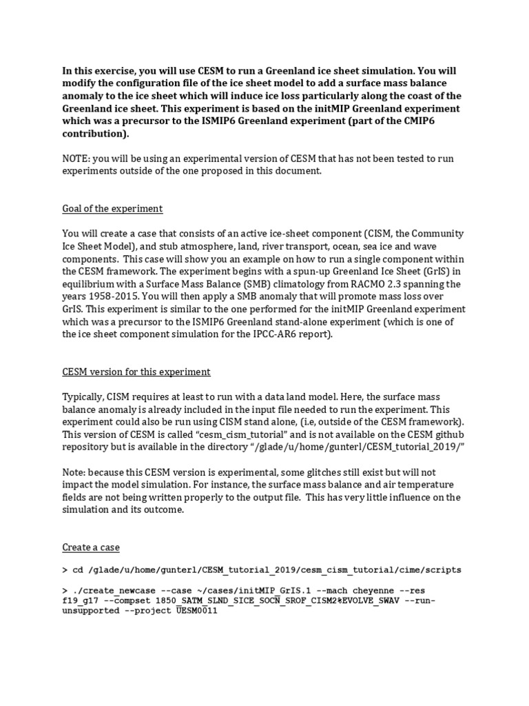 Greenland Ice Sheet Simulation Guide | PDF | Ice | Experiment