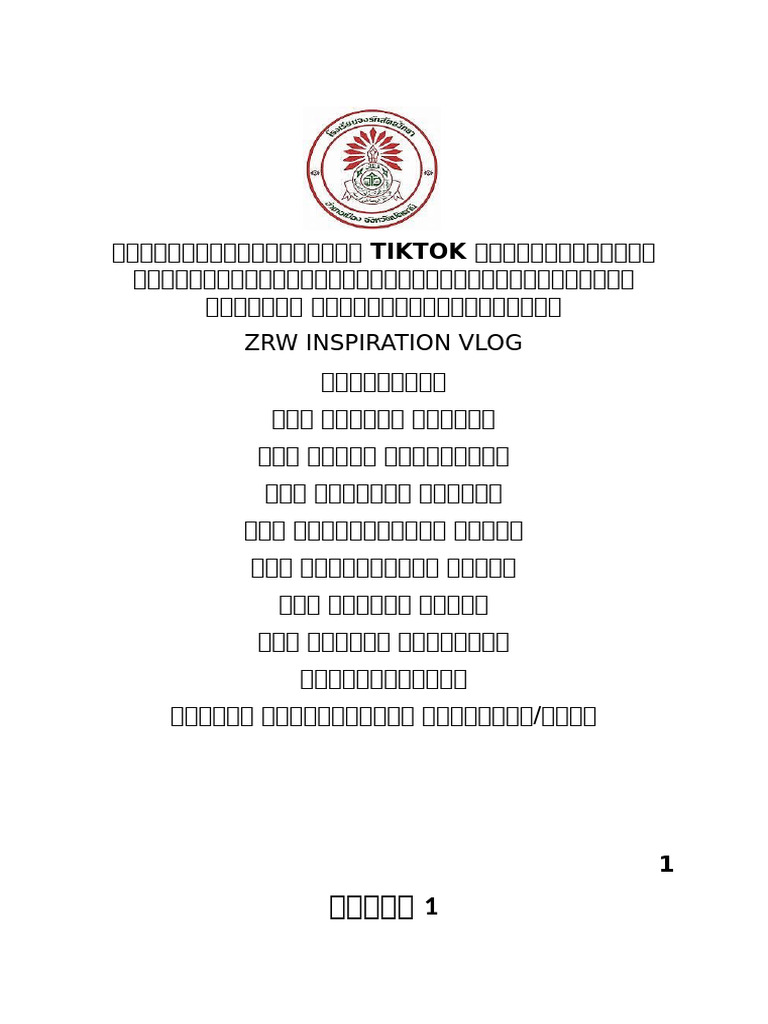 ZRW INSPIRATION VLOG (AutoRecovered) | PDF