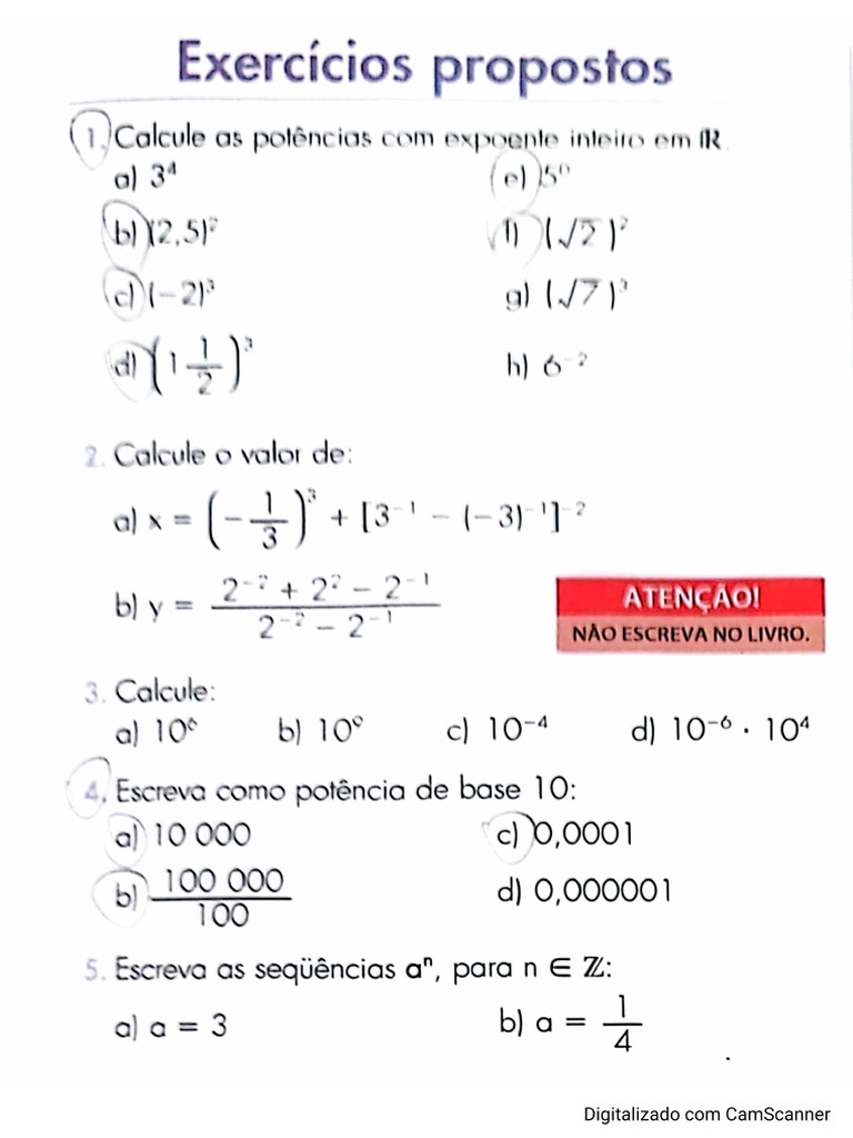 Lista Pot-Ncia e Raiz | PDF