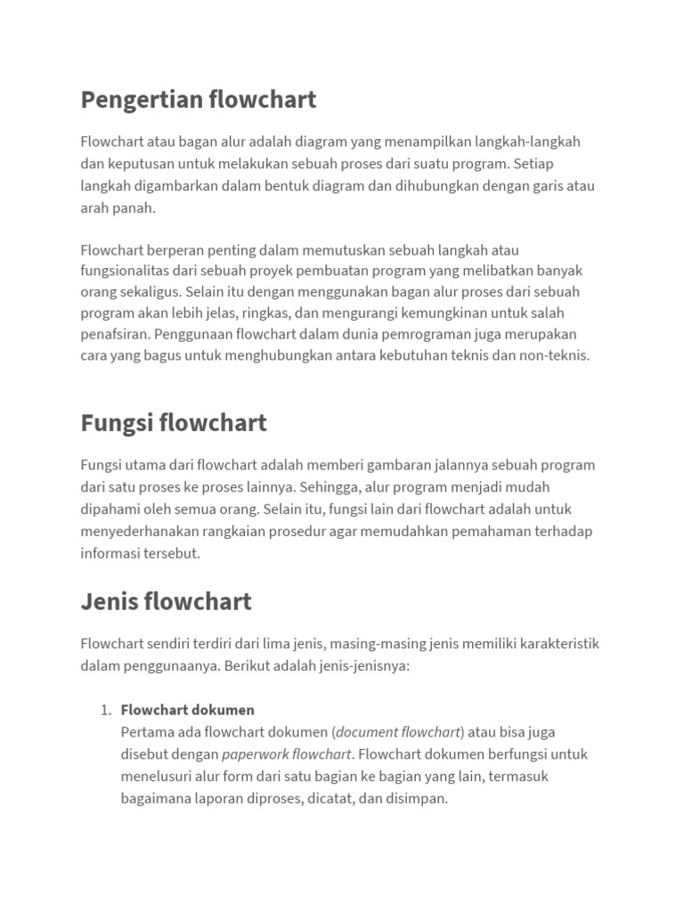 Panduan Lengkap Flowchart dan Jenisnya | PDF | Komputer