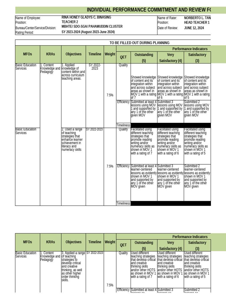 Automated IPCRF (T1-T3) | PDF | Educational Assessment | Educational ...
