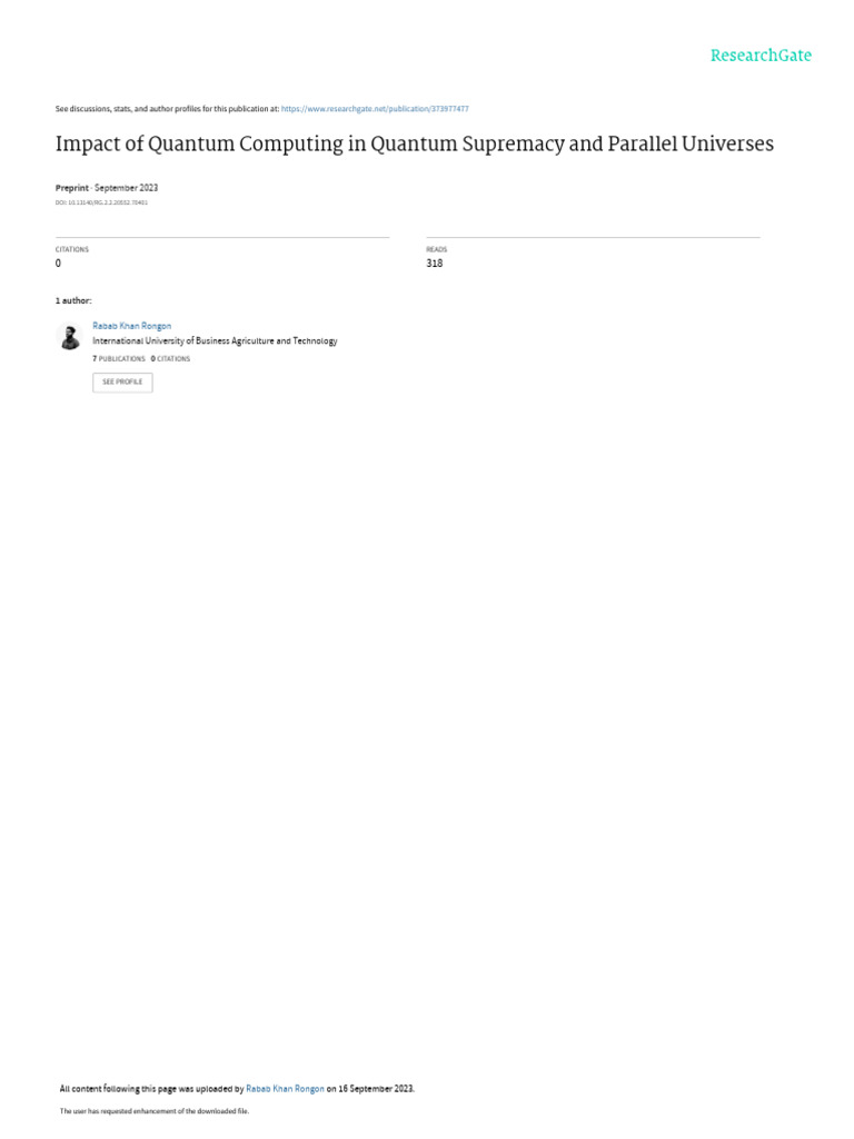 Quantum Computing's Impact Explored | PDF | Quantum Computing | Computing