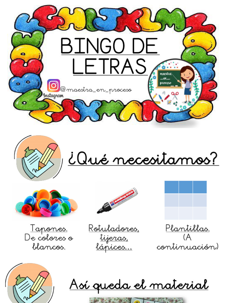 Bingo de Letras: Plantillas y Materiales | PDF | Deportes y actividades ...