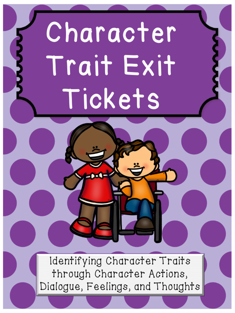 Character Trait Analysis Exit Tickets | PDF