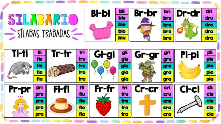 Tablero Silabas Trabadas - Lamisscrafter | PDF