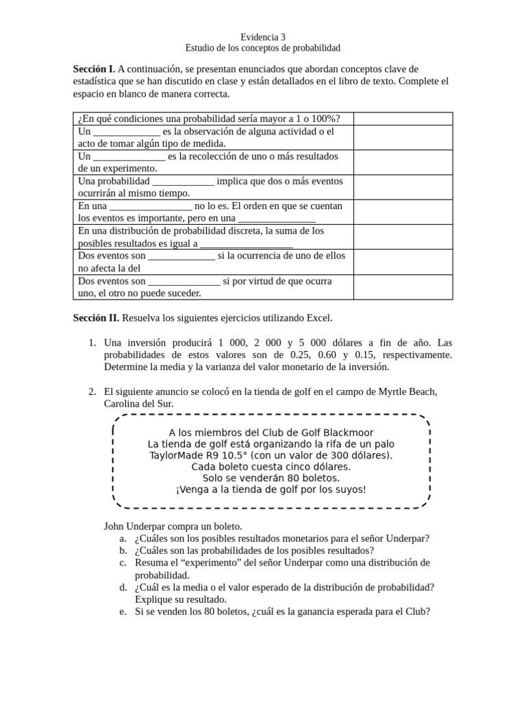 Evidencia No. 3 - ESDE - AD24 | PDF | Probabilidad