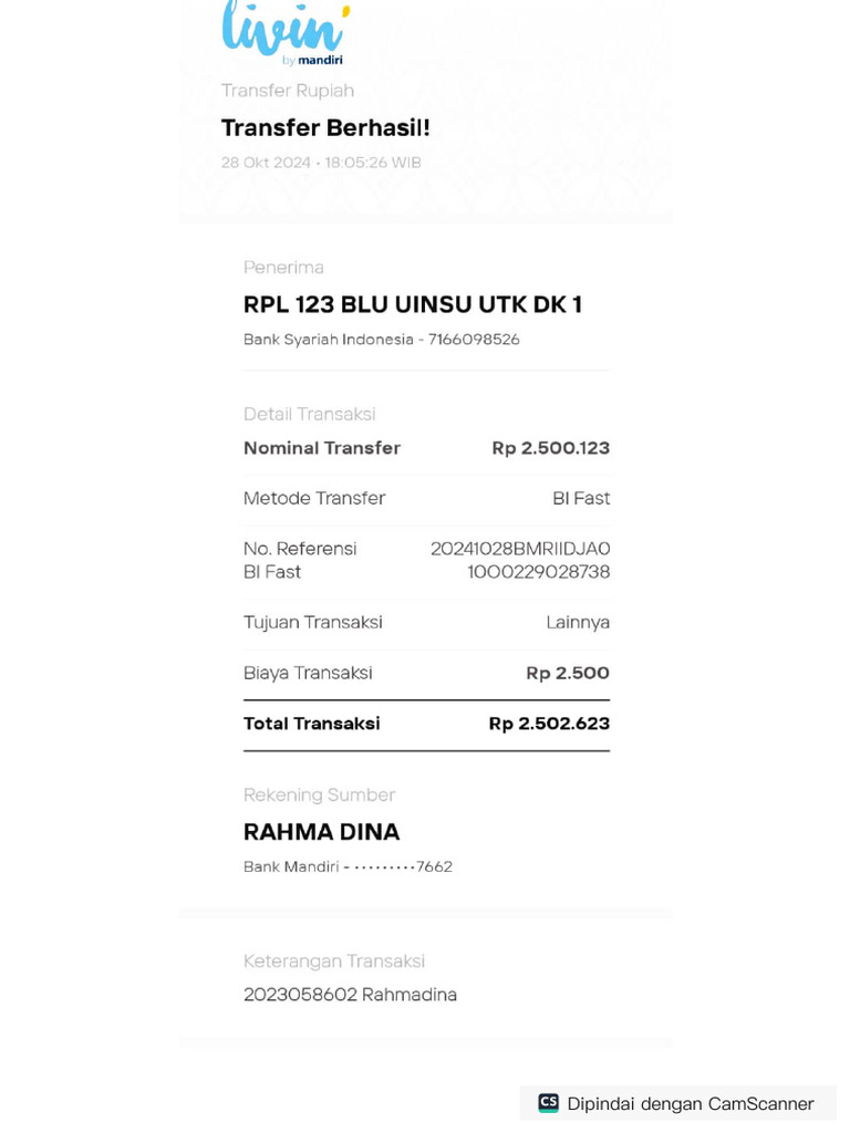 Bukti Pembayaran PKDP | PDF