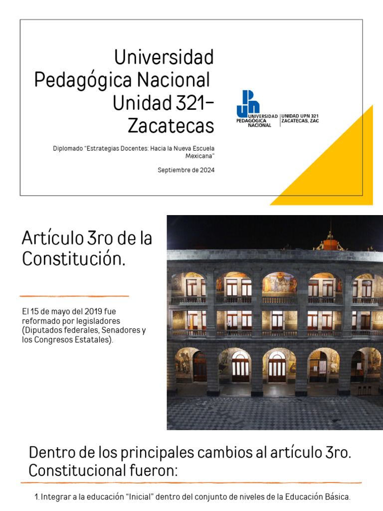 Presentación Del Artículo 3ro Constitucional 2019 Diplomado EDHNEM Módulo 1 - 20241029 - 191820 ...