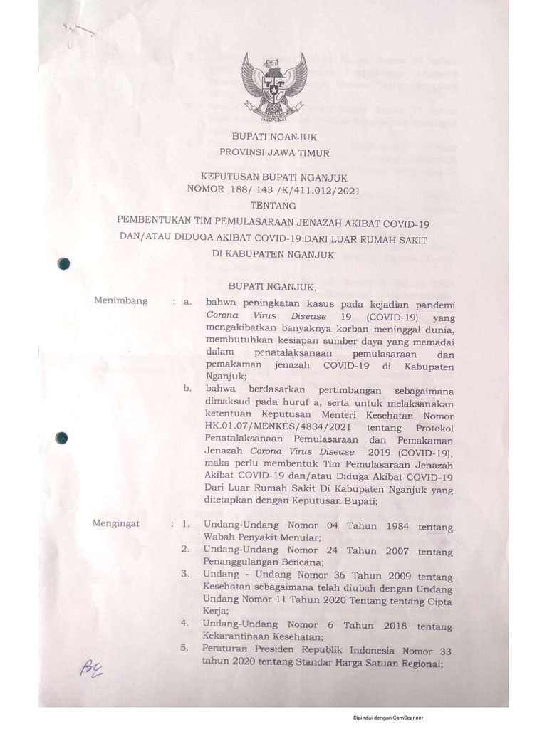 SK 143-15juli2021 PEMBENTUKAN TIM PEMULASARAAN | PDF