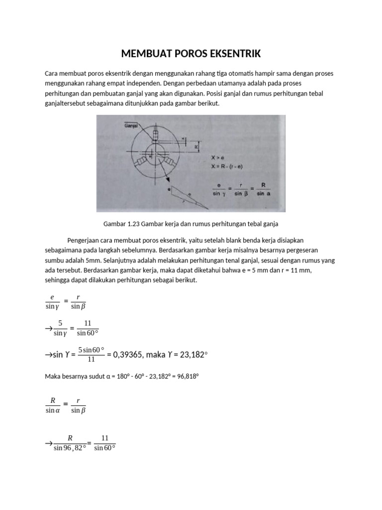 Membuat Poros Eksentrik | PDF | Metode & Bahan Ajar