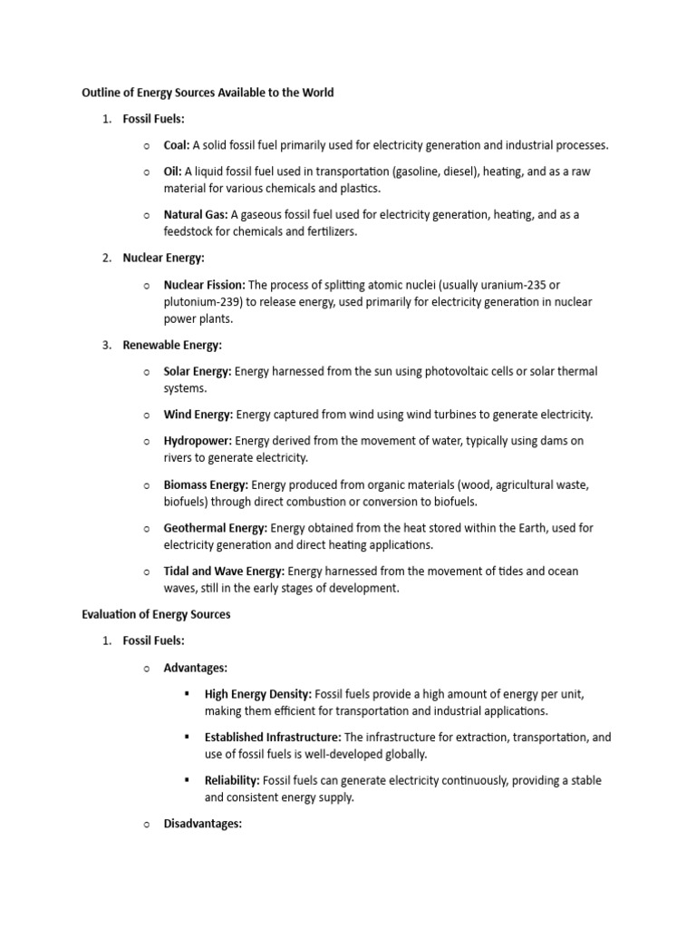 Global Energy Sources Overview and Impact | PDF | Climate Change ...