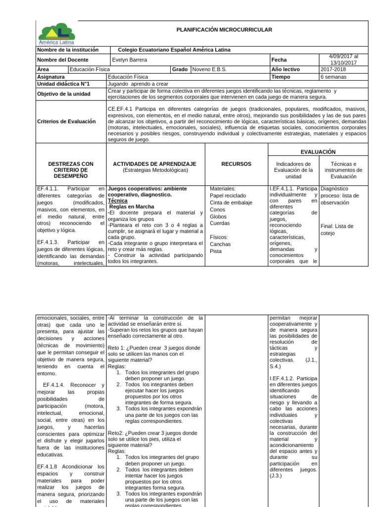 Ejemplo 3 PUD | PDF | Evaluación | Aprendizaje