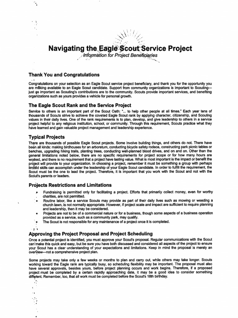 Eagle Service Project Beneficiary Information | PDF