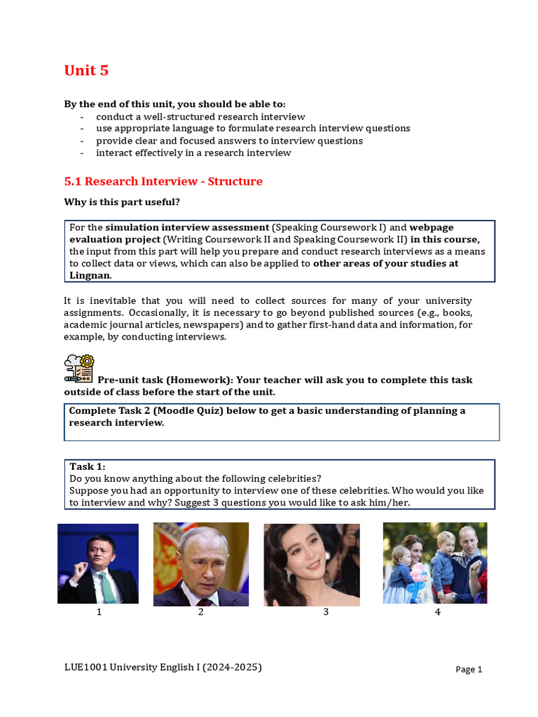 Unit 5 SB | PDF | Interview | Usability