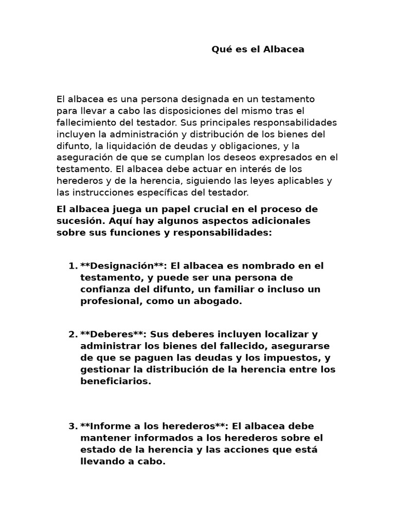 Documento | PDF | Albacea | Herencia