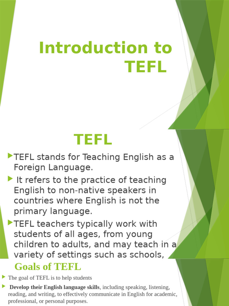 TEFL Lec1 | PDF | Second Language | Foreign Language TEFL Lec1 | PDF | Second Language | Foreign Language