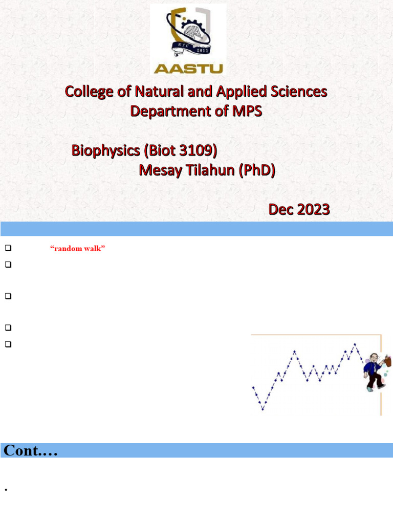 Biot3109 Unit2 Part III | PDF | Diffusion | Probability Distribution