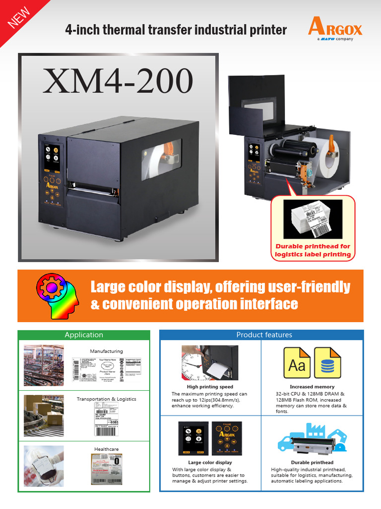 XM4-200 Brochure en v1.5 | PDF | Printer (Computing) | Computer Memory