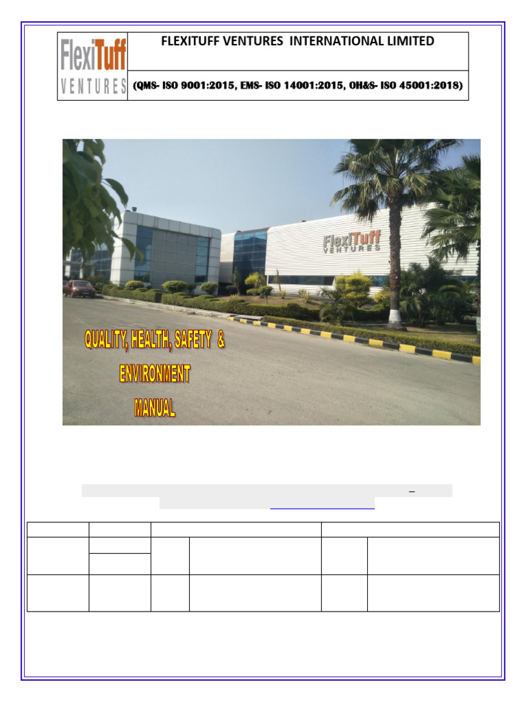 IMS Manual for Flexituff Staff | PDF | Risk | Quality Management System