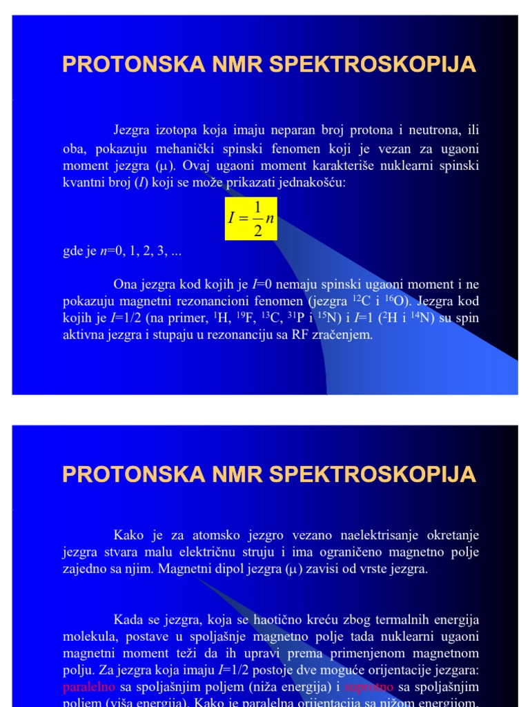 NMR Spektroskopija | PDF