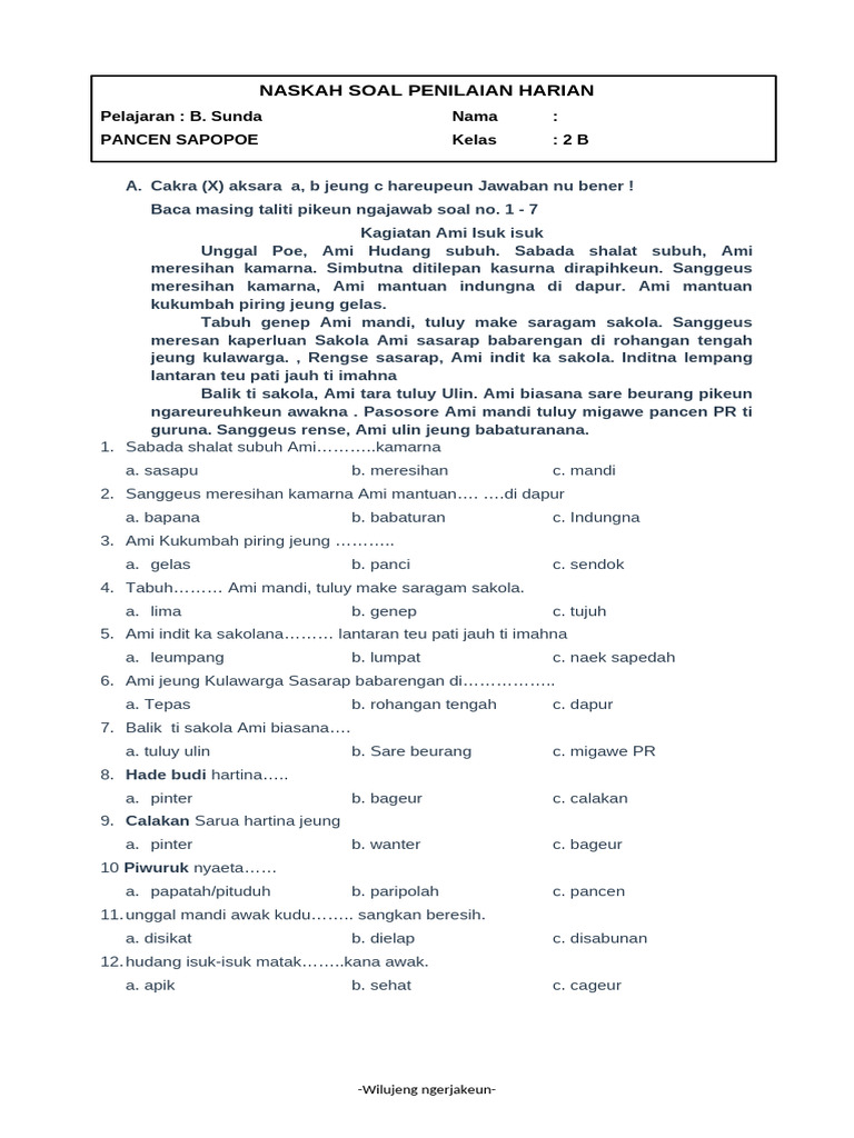 PH B.sunda Bab 3 | PDF