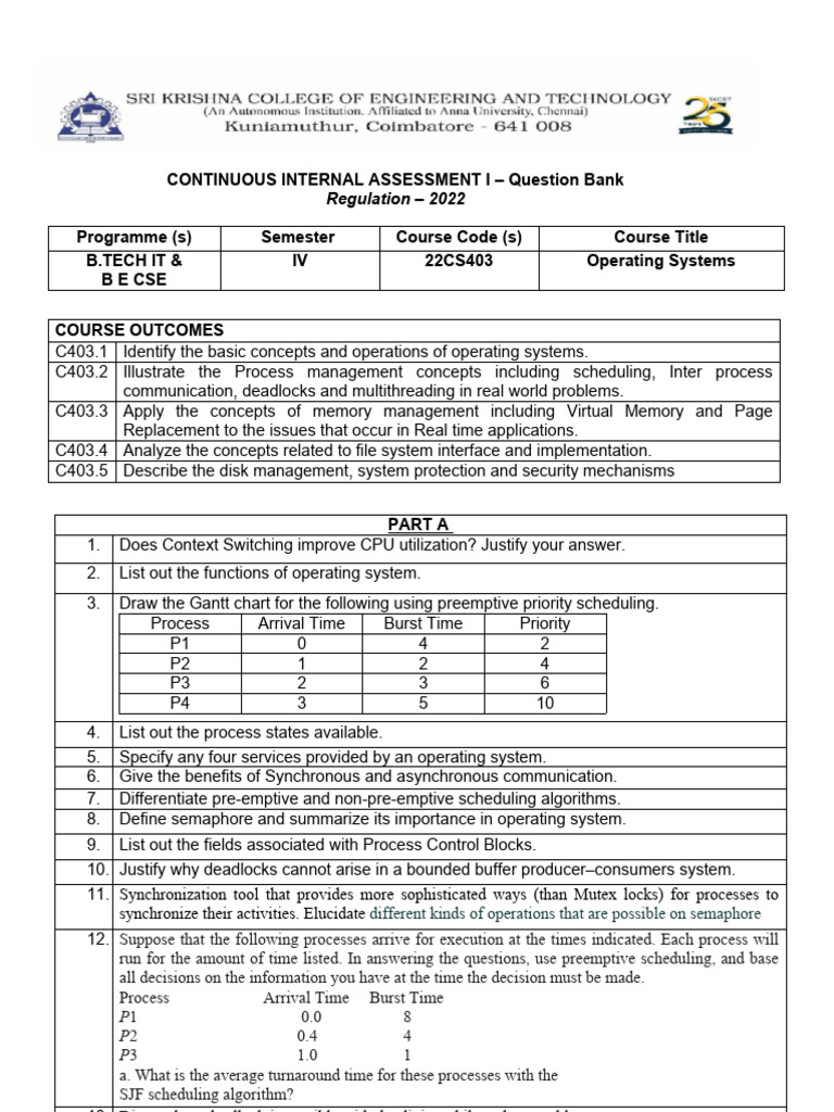Os Cia1 | PDF | Process (Computing) | Scheduling (Computing)