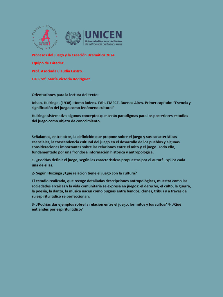 Juego y Cultura según Huizinga | PDF | Ciencias sociales