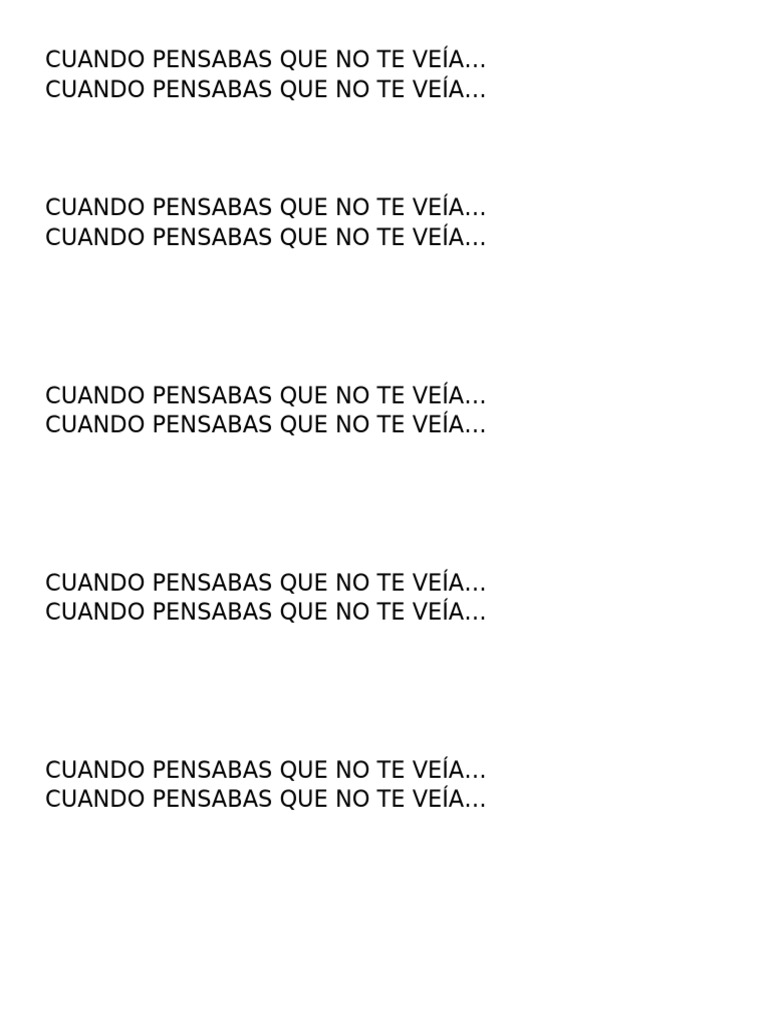 Cuando Pensabas Que No Te Veía | PDF