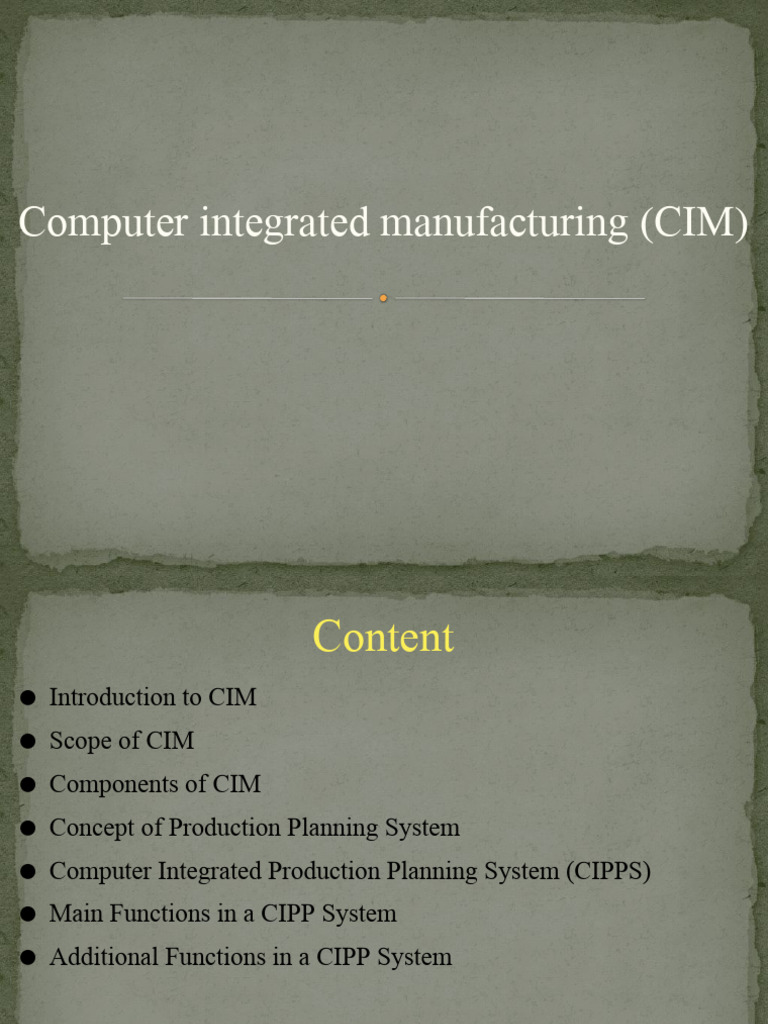 Computer Integrated Manufacturing | PDF | Engineering | Business Process