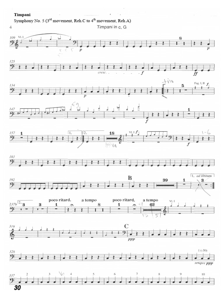 Timpani in Symphony No. 5 Analysis | PDF