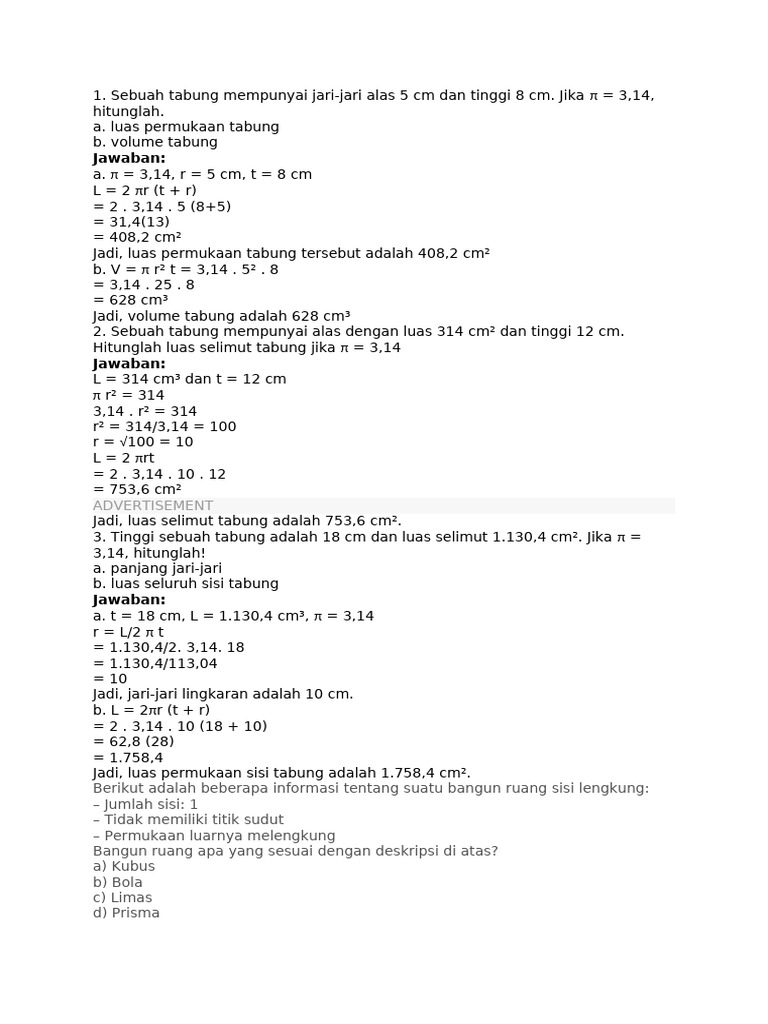 Matematika 9 | PDF | Metode & Bahan Ajar | Griya & Taman