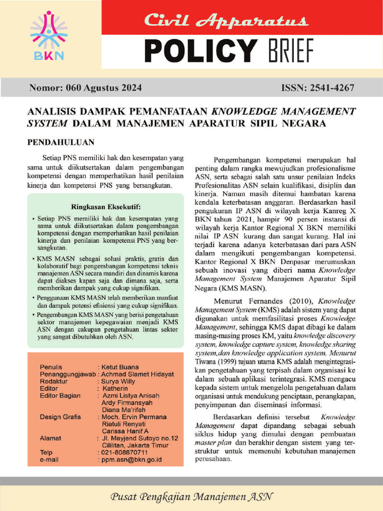 Contoh Policy Brief BKN 2 | PDF