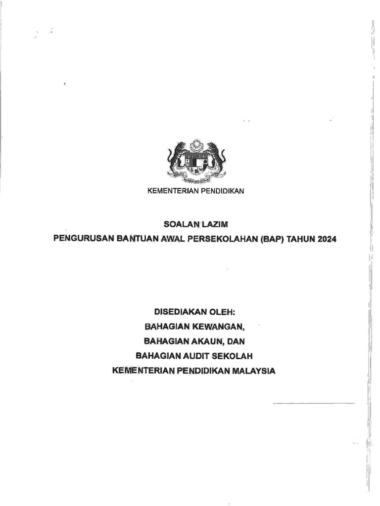 Soalan Lazim Pengurusan Bap 2024 | PDF
