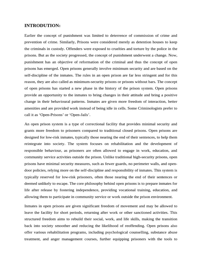 Open Prison | PDF | Prison | Rehabilitation (Penology)