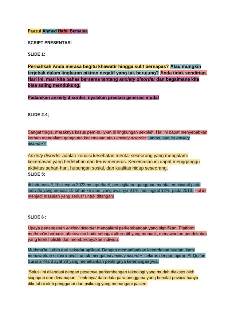 Script Presentasi Muthma'in | PDF | Karier & Perkembangan | Ilmu Sosial
