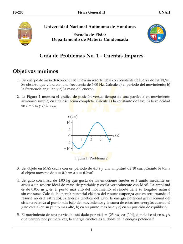 Guia de Problemas 1 - Impares | PDF | Péndulo | Esfera